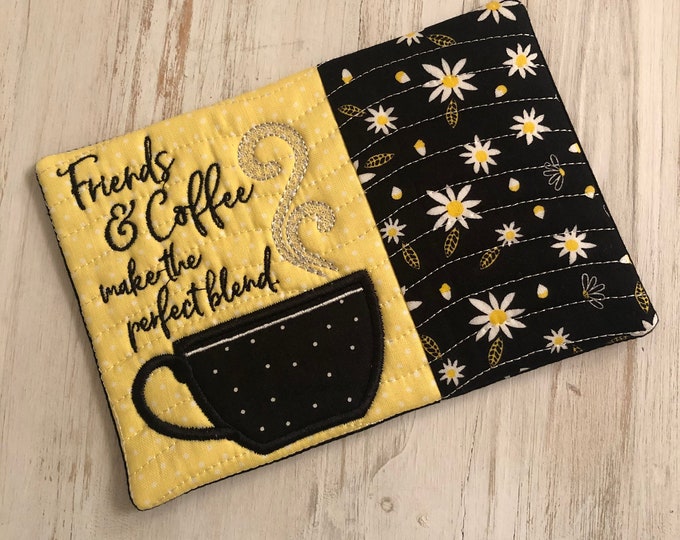 Friends and Coffee Mug Rug, Fabric Coaster ,gift for Coffee Lover ...