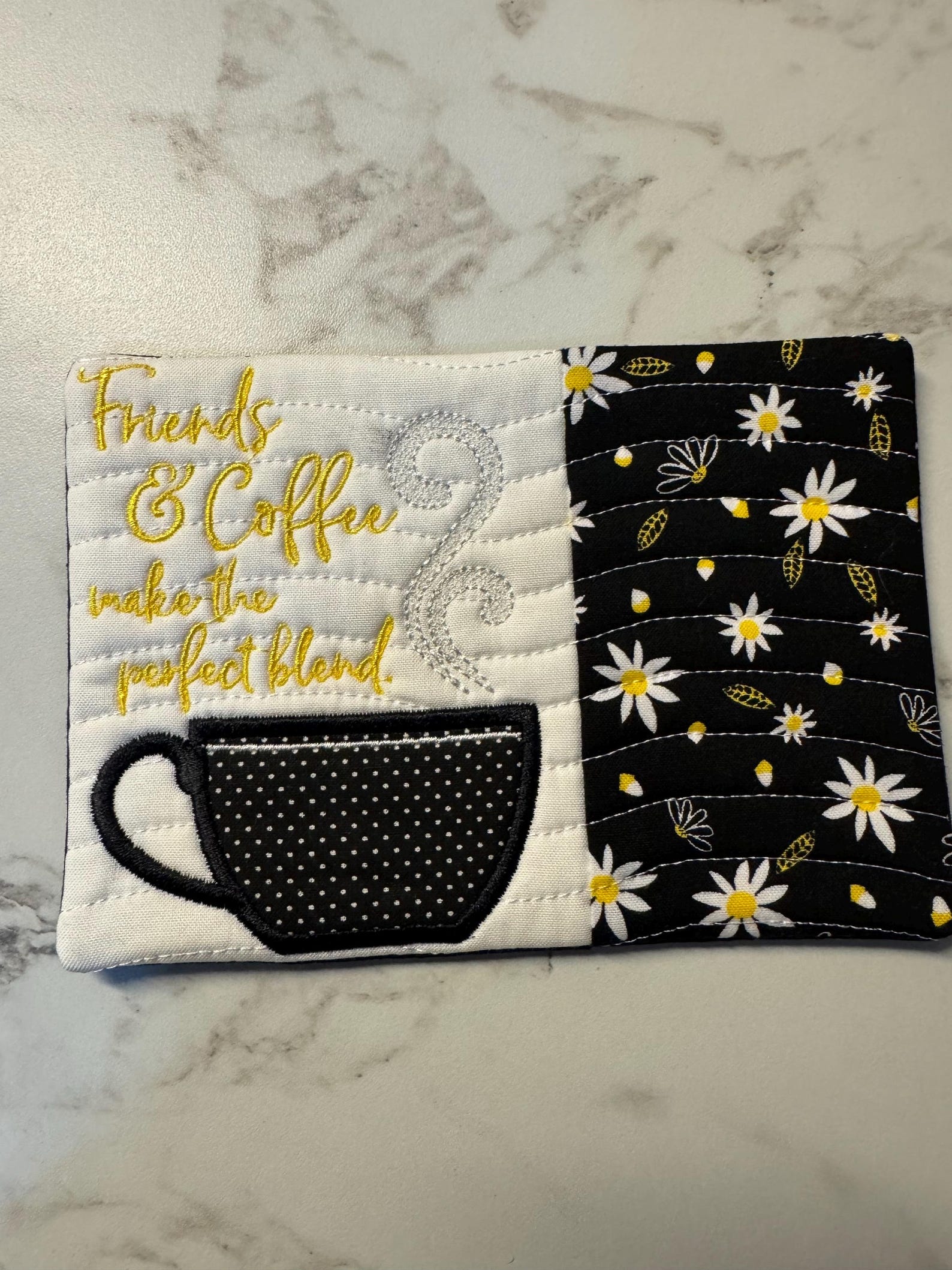 Embroidered Coffee Mug Rug, Friends Theme, Hostess Gift - Etsy