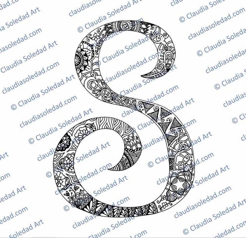 Printable Mandala Letter S Coloring Page | Etsy