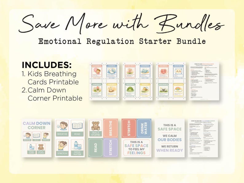 Calm Down Cards for Kids Printable | Breathing Cards for Kids | Calm ...