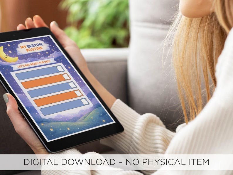 Bedtime Routine Chart for Kids, Visual Sleep Schedule Printable ...