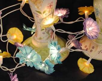 Twinkle Light Flowers Paper Daisy String Lights Handmade | Etsy