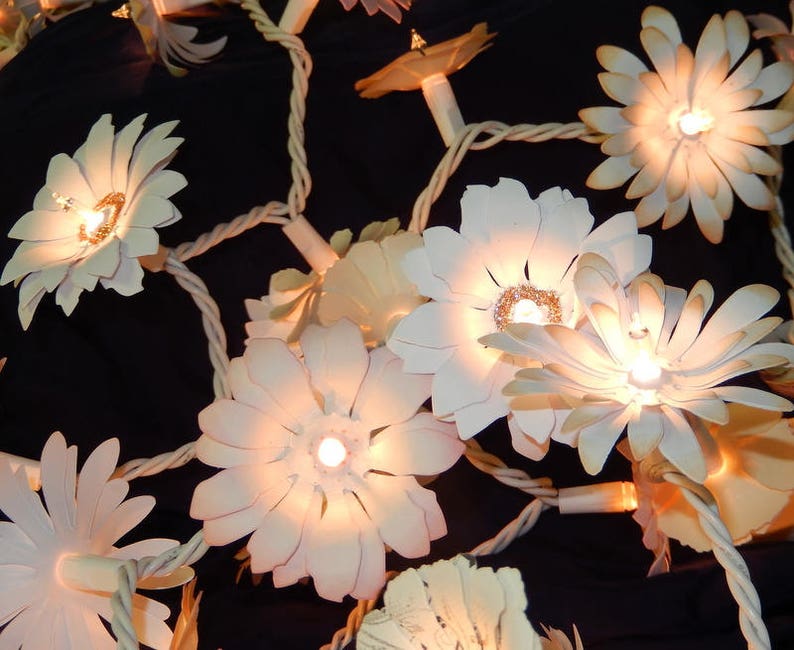 Twinkle Light Flowers Paper Daisy String Lights Handmade - Etsy