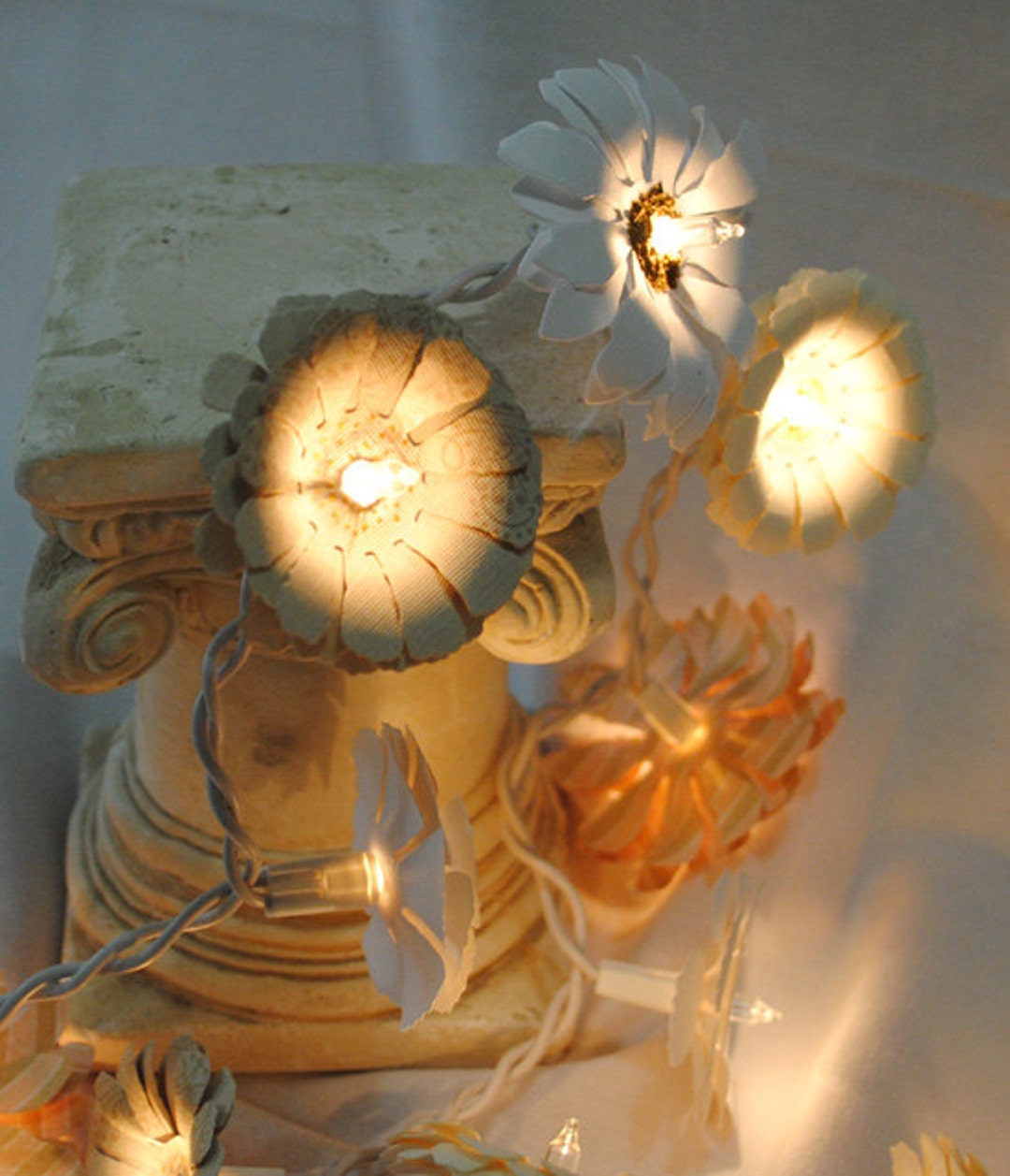 Twinkle Light Flowers Paper Daisy String Lights Handmade Paper Flower ...