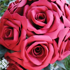 Paper Roses Wedding Bouquet Red Flowers Paper Bridal Bouquet Handmade ...