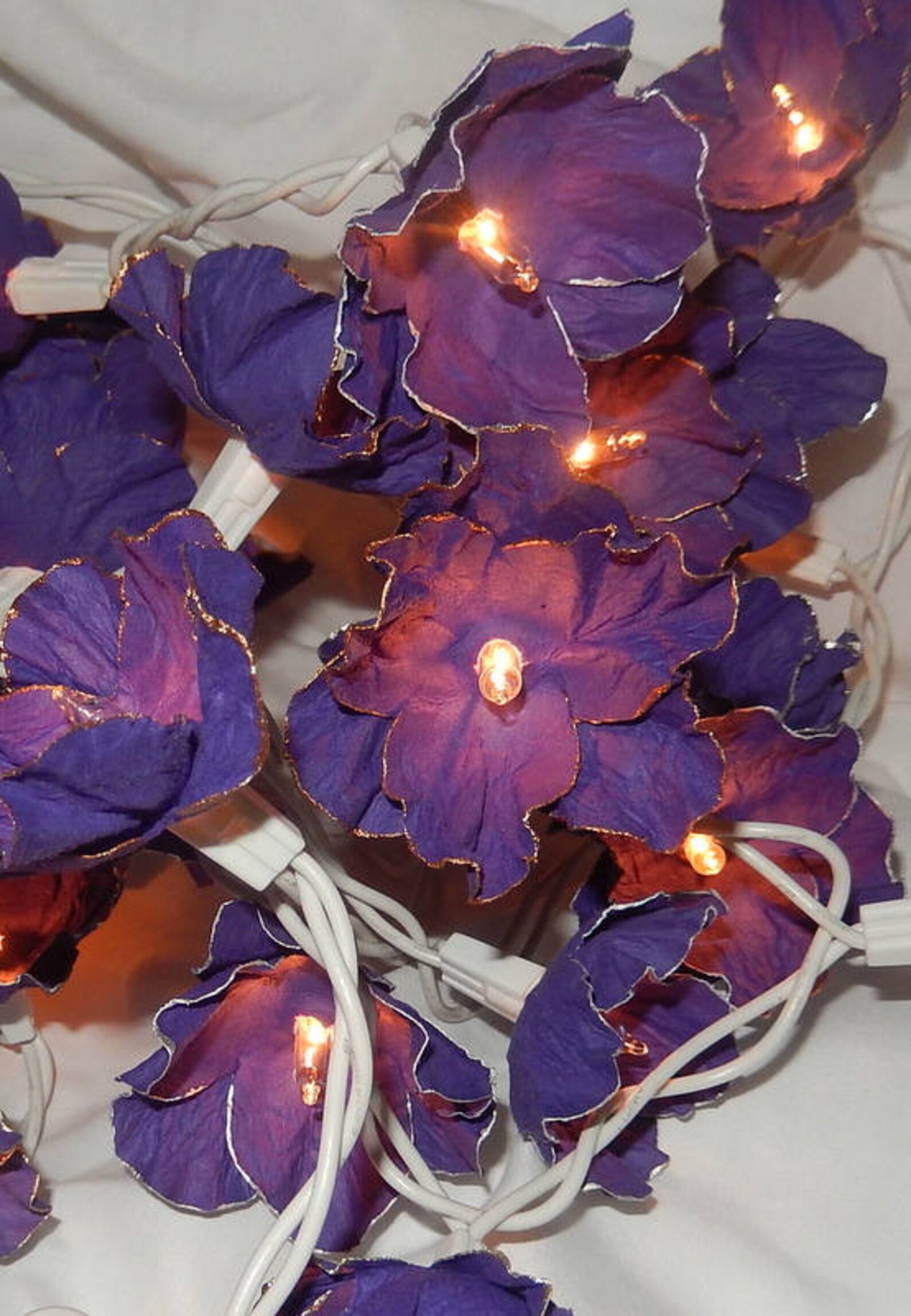 String Light Flowers Leafing Accent Paper Flower Twinkle | Etsy