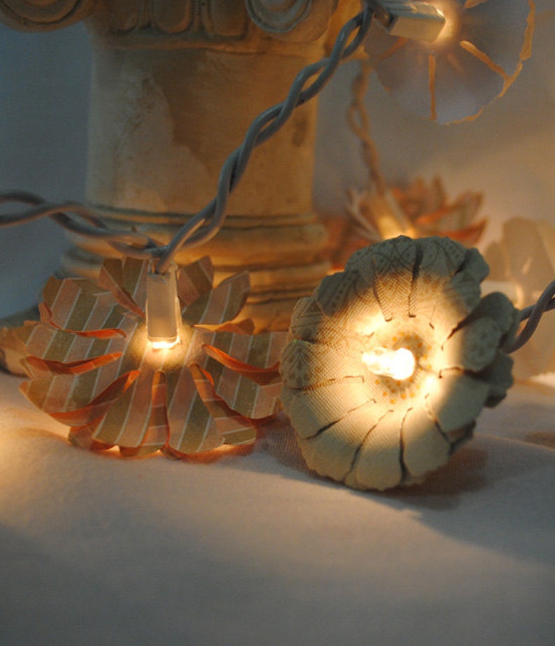Twinkle Light Flowers Paper Daisy String Lights Handmade - Etsy