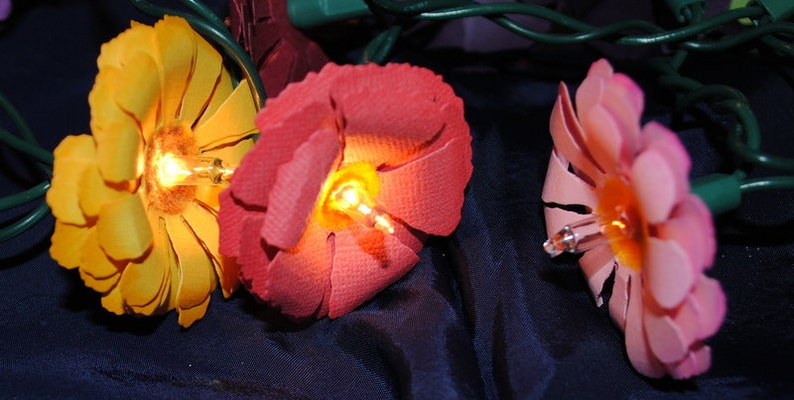 Twinkle Light Flowers Paper Daisy String Lights Handmade - Etsy