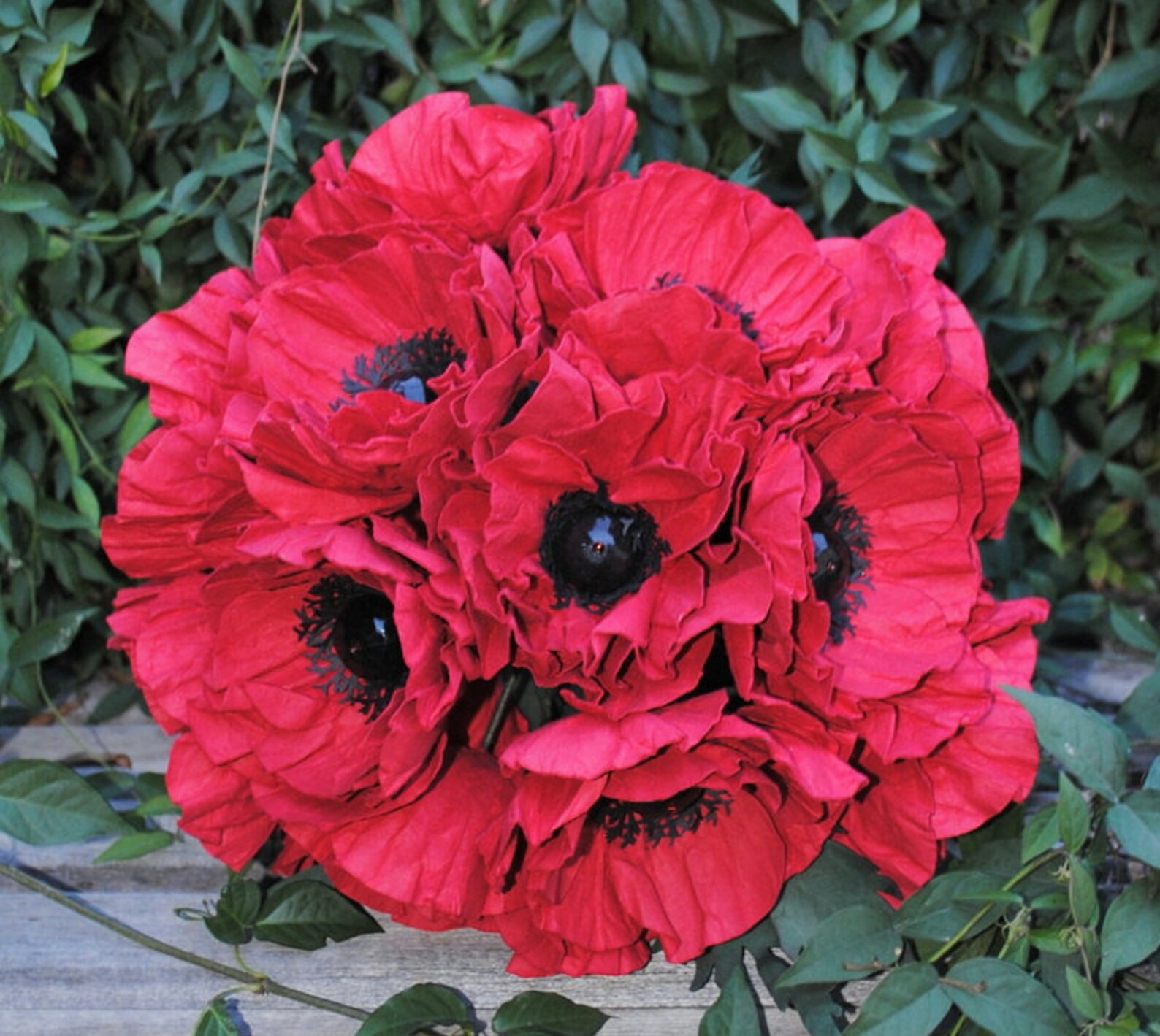 Paper Poppy Wedding Bouquet Red Poppies Wedding Poppies - Etsy