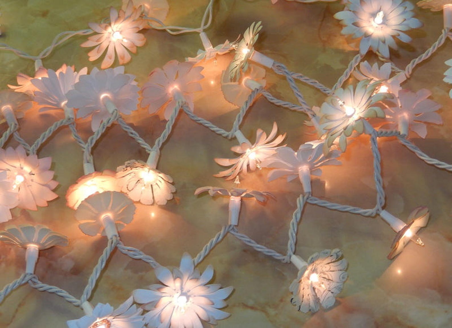 Twinkle Light Flowers Paper Daisy String Lights Handmade - Etsy