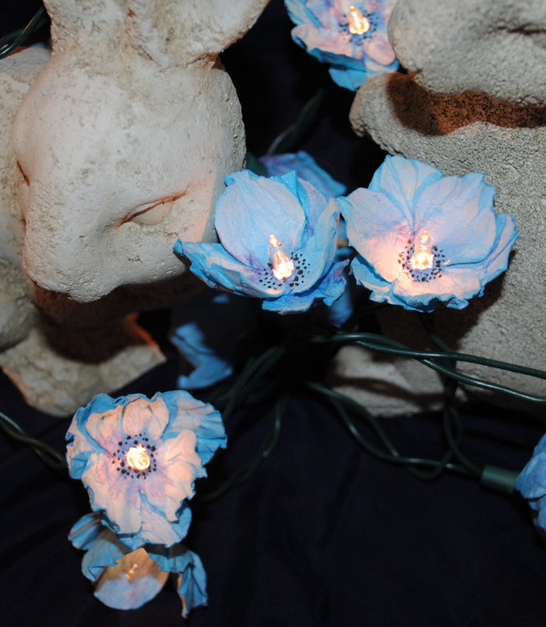 Twinkle Light Flowers Blue Paper Flower String Lights - Etsy