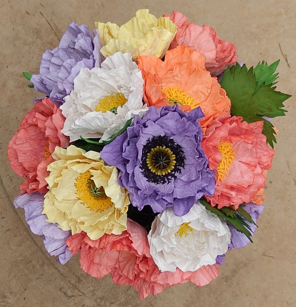 Paper Poppy Wedding Bouquet Icelandic Poppies Wedding | Etsy