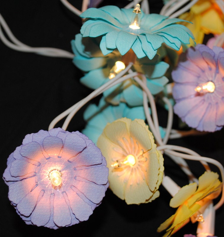 Twinkle Light Flowers Paper Daisy String Lights Handmade - Etsy