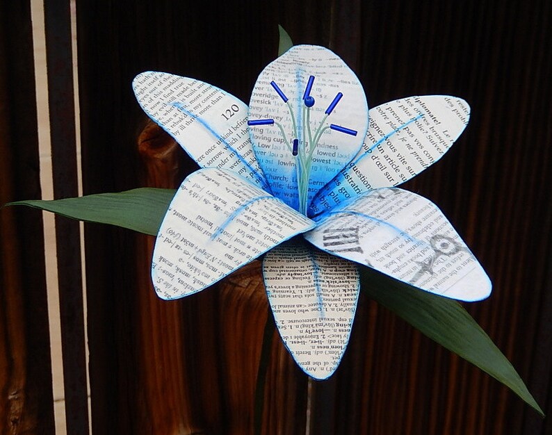 Paper Lily Stem Paper Flowers White Lilies Pink Lilies Tiger - Etsy