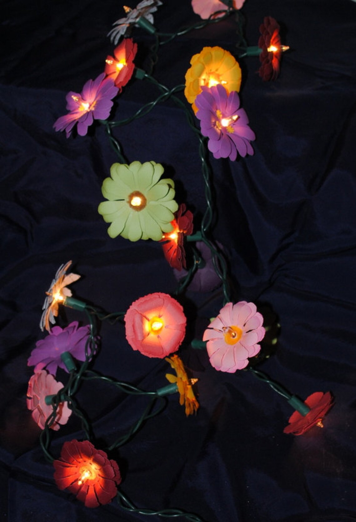 Twinkle Light Flowers Paper Daisy String Lights Handmade - Etsy