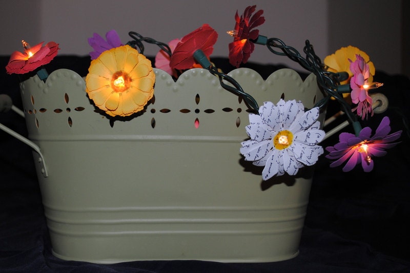 Twinkle Light Flowers Paper Daisy String Lights Handmade - Etsy