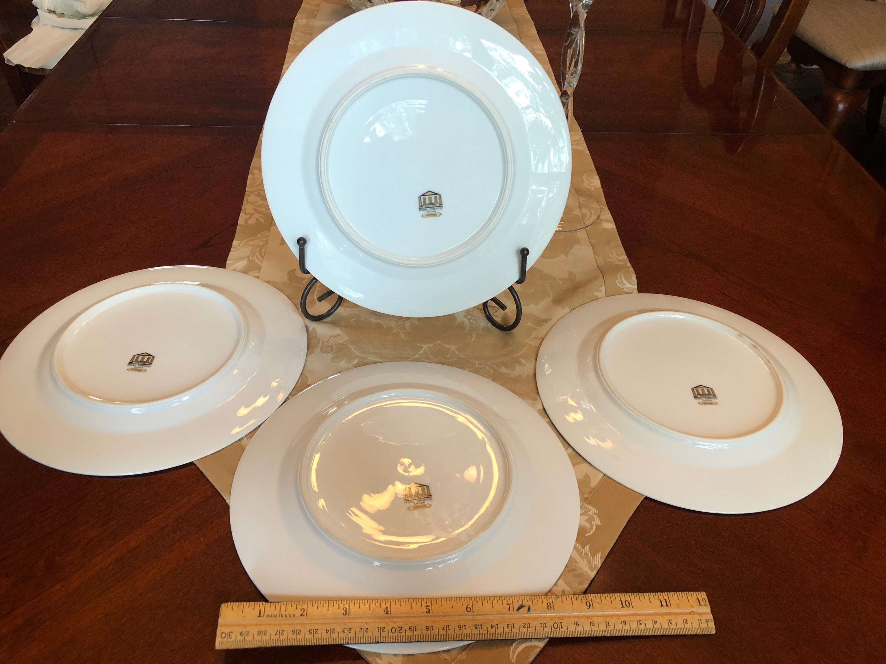 Vintage Royal Embassy China Dinner Plates 10" Ivory Gold Floral - Etsy
