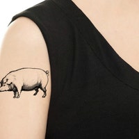 Small Pig Face Temporary Tattoo (set of 3) - Etsy