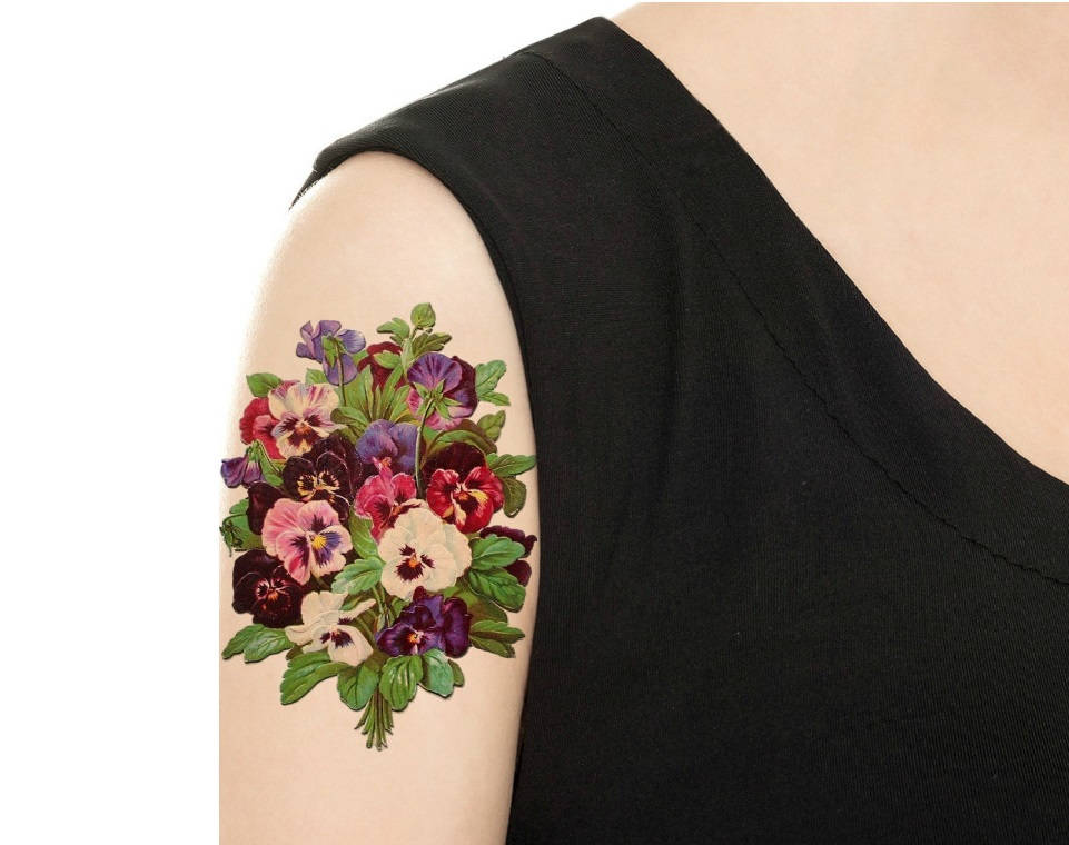 Temporary Tattoo - Multi Flower Vintage Tattoo / Lily of the Valley ...