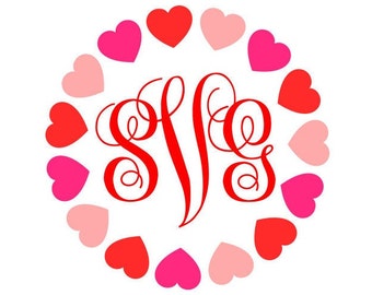 Valentines Monogram Svg | Etsy