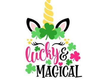 St Patricks Day Svg Unicorn Svg Lucky Svg Shamrock Svg - Etsy