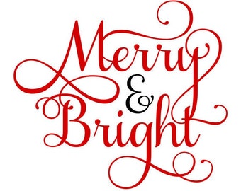 Christmas Merry Bright Clip Art - Etsy