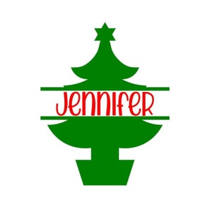Christmas Tree Name Frame SVG Christmas Name Frame SVG - Etsy