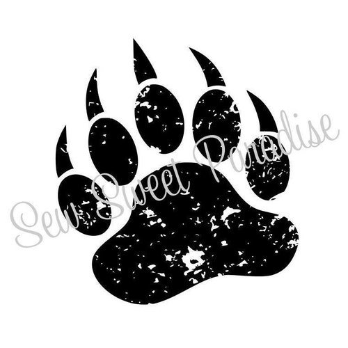 Bear Paw Print SVG Paw Print Grunge SVG School SVG Digital - Etsy