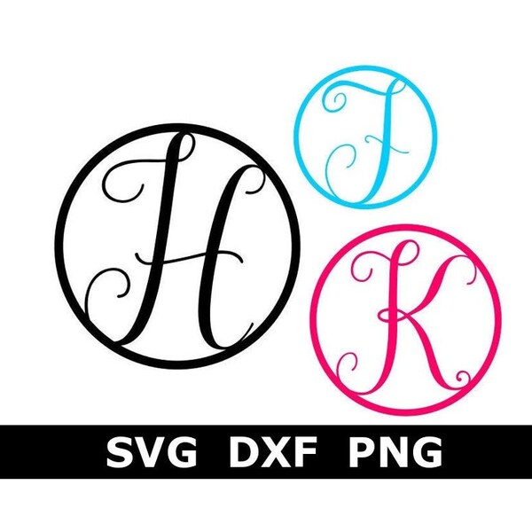 Circle Monogram Svg - Etsy