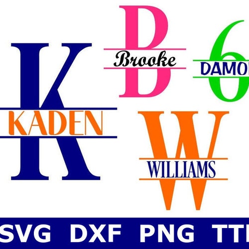 Split Monogram SVG/DXF/PNG Keychain Script Circle Alphabet | Etsy