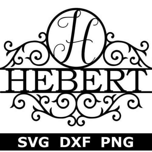Monogram Letters Svg Fancy Alphabets Svg Split Name Frame - Etsy