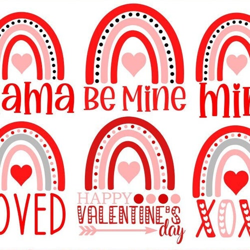 Happy Valentines Day Rainbow SVG Heart Rainbow SVG Digital - Etsy