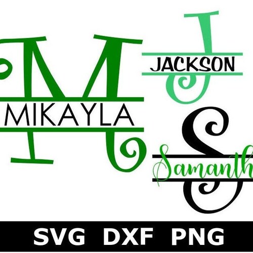 Split Monogram SVG/DXF/PNG Keychain Script Circle Alphabet | Etsy