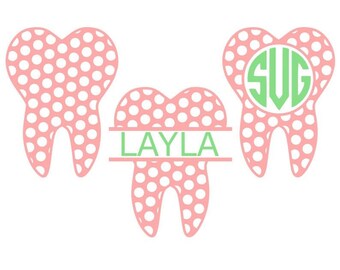 Tooth Monogram Frame Svg - Etsy