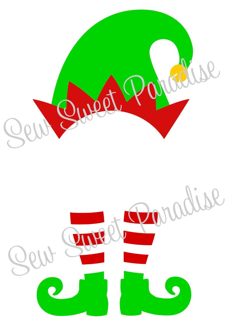 Elf SVG Elf Split Name Frame Christmas SVG Digital - Etsy UK