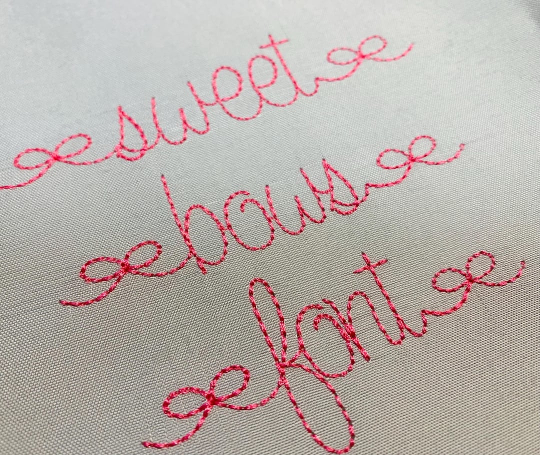 Coquette Bow BX Embroidery Font: Bean Stitch Cursive Scalable BX Font 1 ...