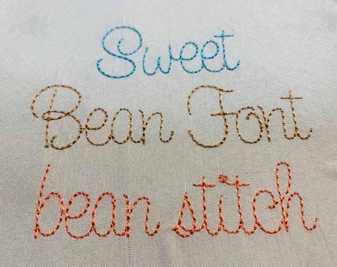 Bean Stitch Embroidery Font, MACHINE EMBROIDERY, Cursive Bean Stitch ...