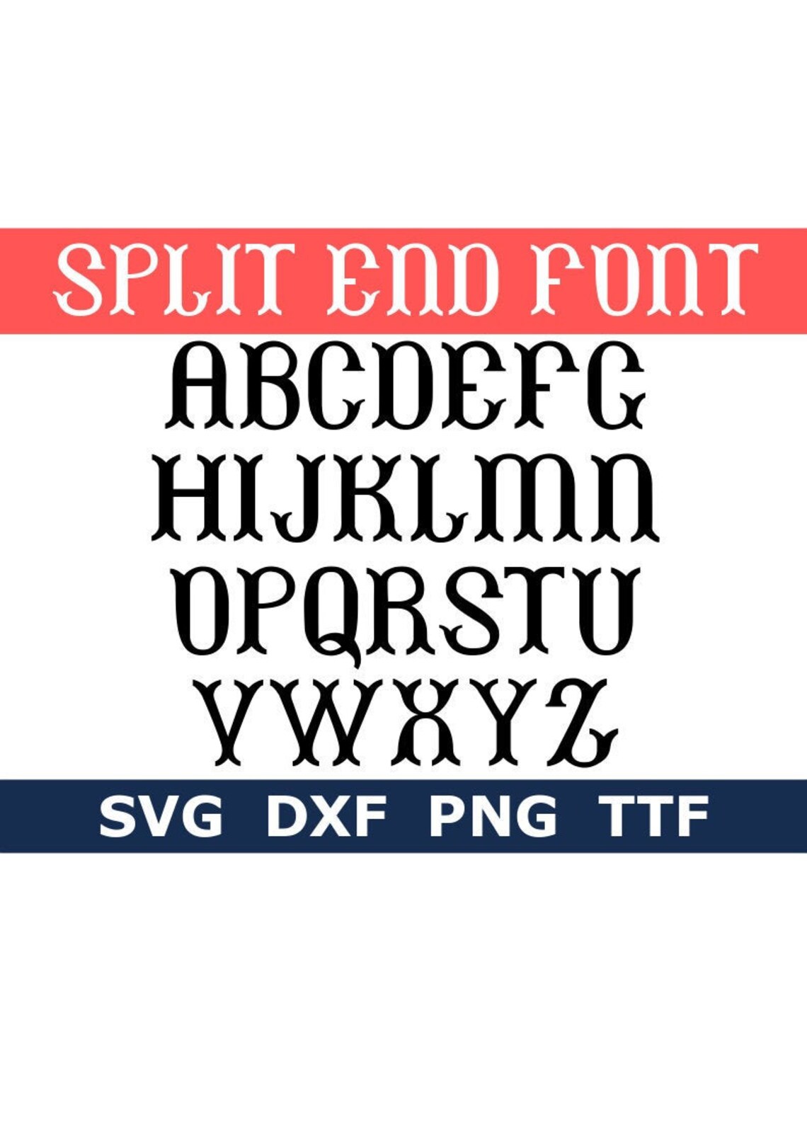 Split End Font SVG TTF Fishtail Alphabet Fish Font School | Etsy