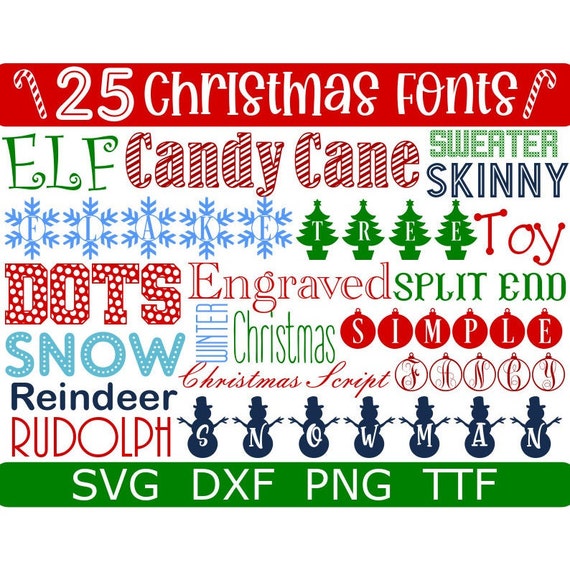 Christmas Font Bundle Christmas Monogram Holiday Font Candy - Etsy