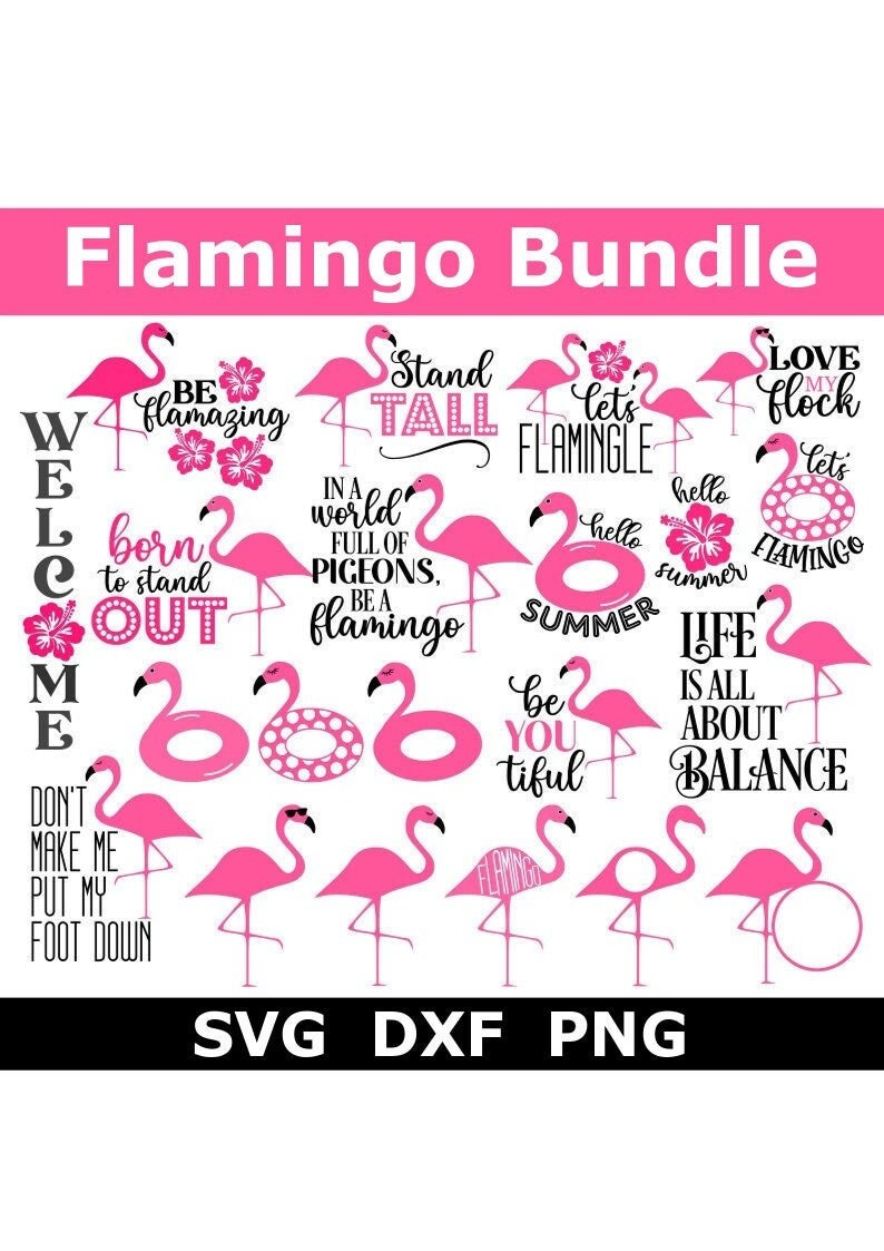 Flamingo SVG Bundle Flamingo Float Summer Porch Sign - Etsy UK
