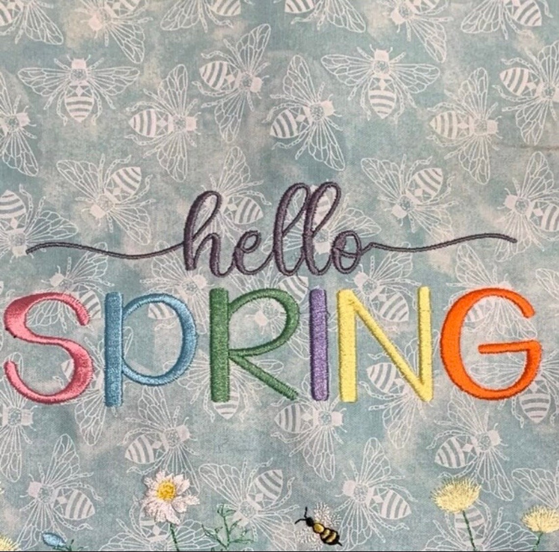 Hello Spring Embroidery Design: Easter Machine Embroidery 4x4, 5x7 ...