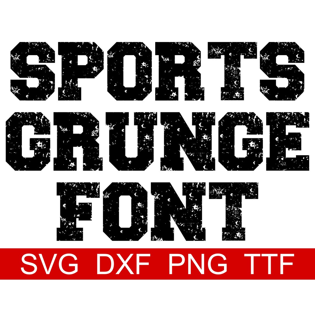 Varsity Block Font Grunge Font SVG, Letters + Numbers, School, Sports ...