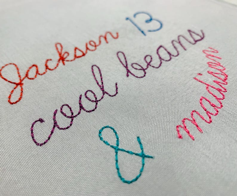 Bean Stitch Embroidery Font: Cursive Writing Scalable BX .5 Inch - 4.0 ...