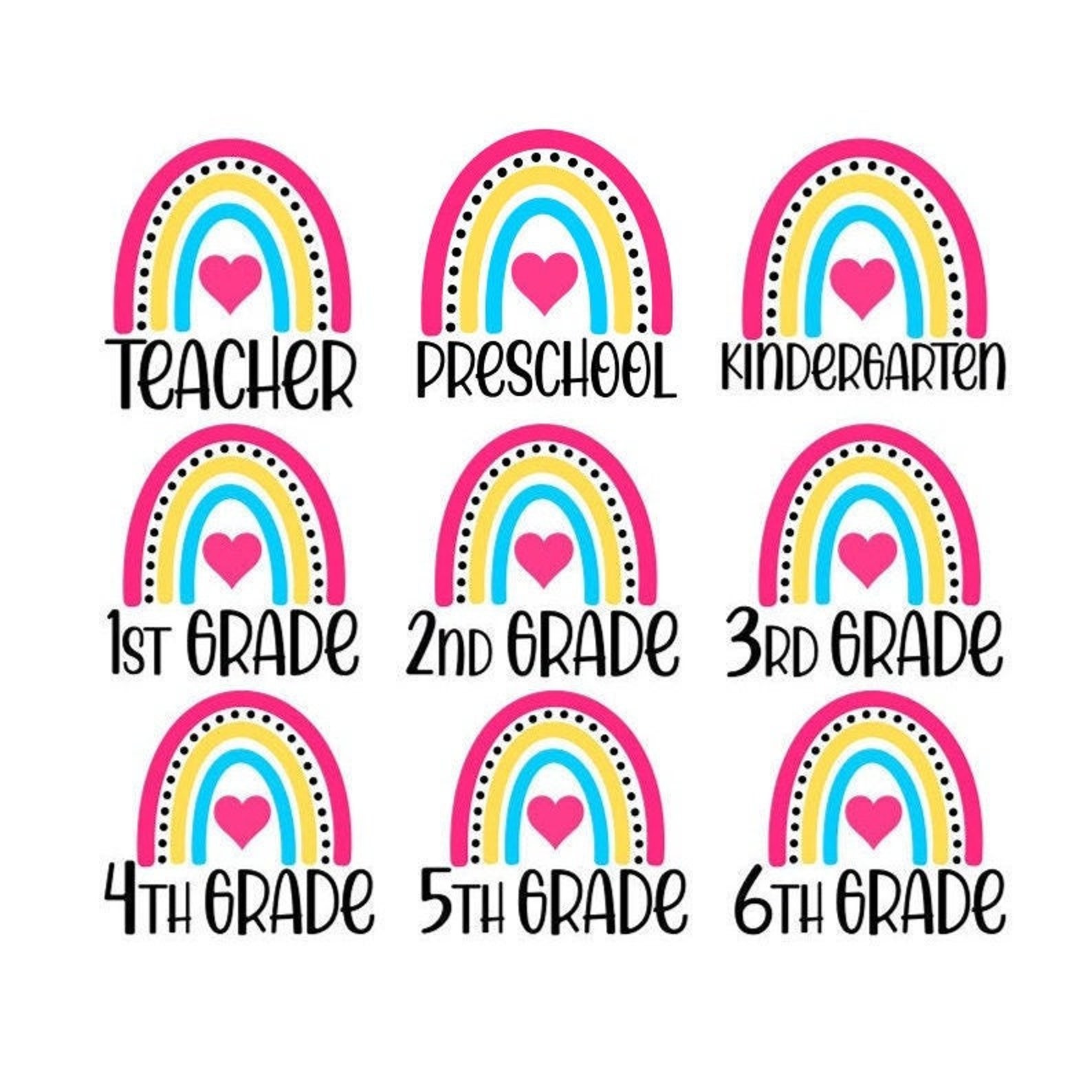 Back to School Rainbow SVG Rainbow Grades SVG Rainbow Shirt - Etsy