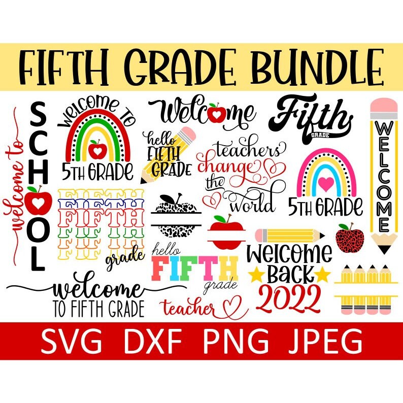 Fifth Grade SVG Bundle 5th Grade SVG School Teacher SVG - Etsy Australia