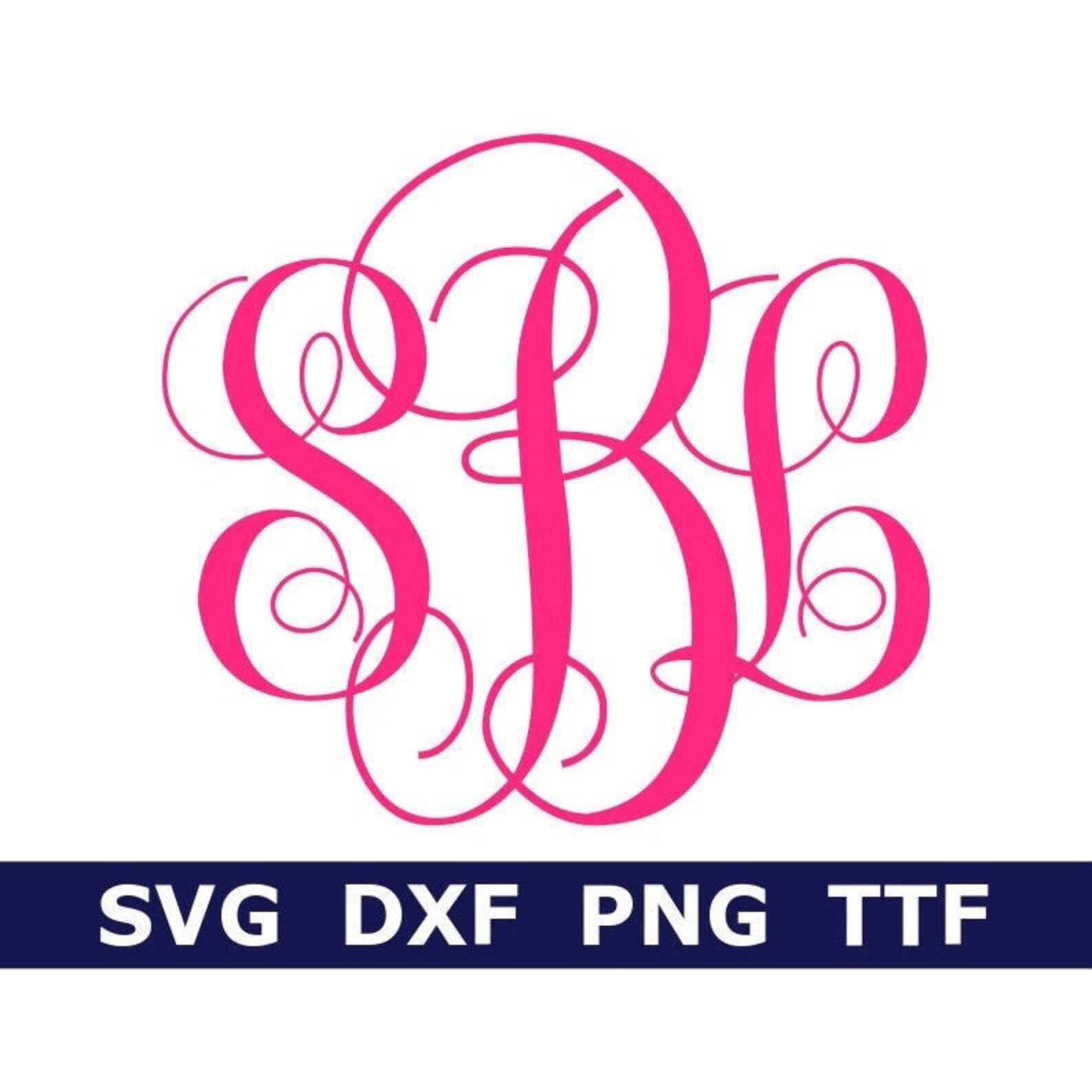 Monogram SVG TTF Alphabet Fancy Monogram Alphabet Digital - Etsy