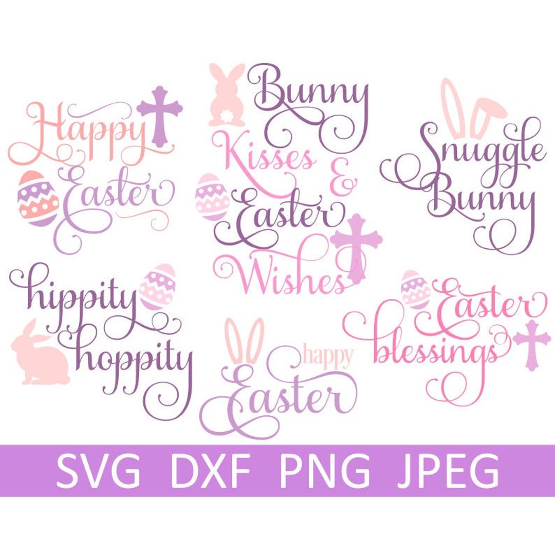 Easter SVG Bundle, Happy Easter PNG, Easter Sign SVG, Digital Download ...
