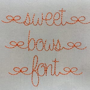 Coquette Bow BX Embroidery Font: Bean Stitch Cursive Scalable BX Font 1 ...