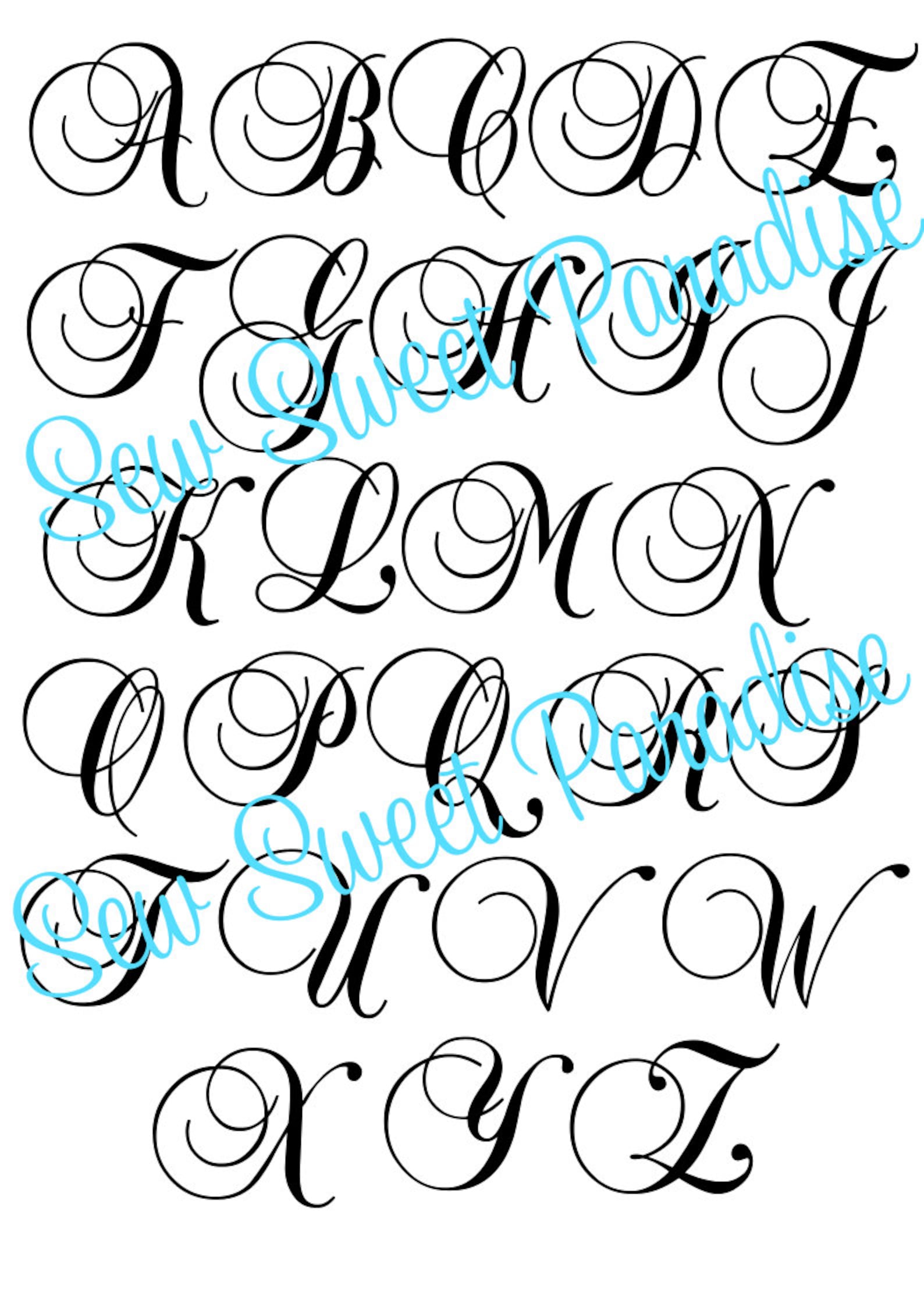 Monogram SVG TTF Alphabet Fancy Script Monogram Font - Etsy