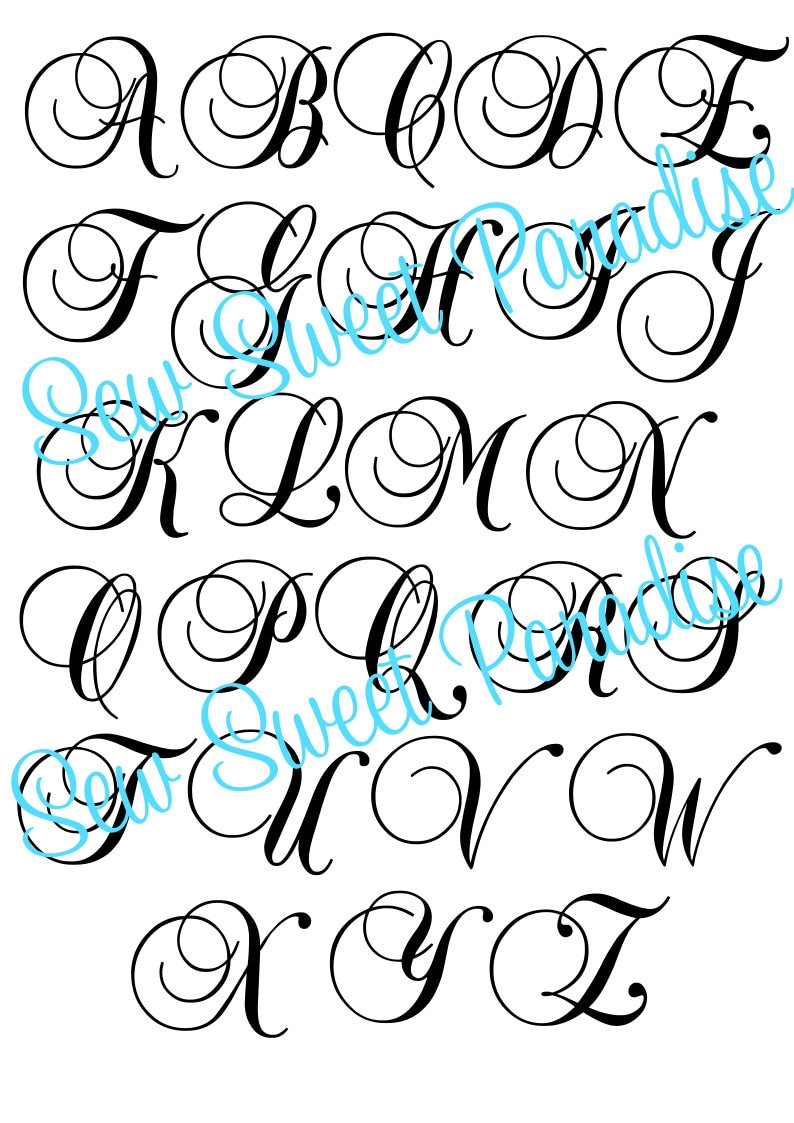 Monogram SVG TTF Alphabet Fancy Script Monogram Font - Etsy